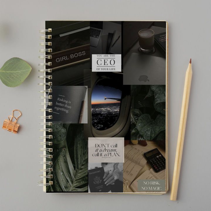 Girly Aesthetic -A4 Spiral Notebook with Plastic Sheet | Daraz.pk