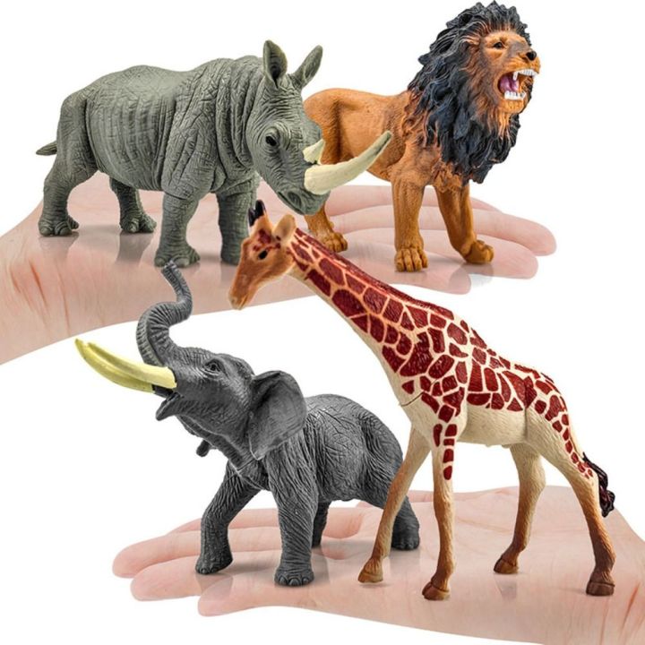Faux Artificial Jungle Wild Animal Model Rhinoceros Horse Mini Elephant ...