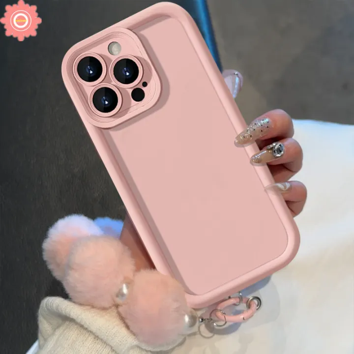 Cute Pink Fur Ball Bracelet Case For Redmi 12C 14C 13 10C 13C A1 9A 9T ...