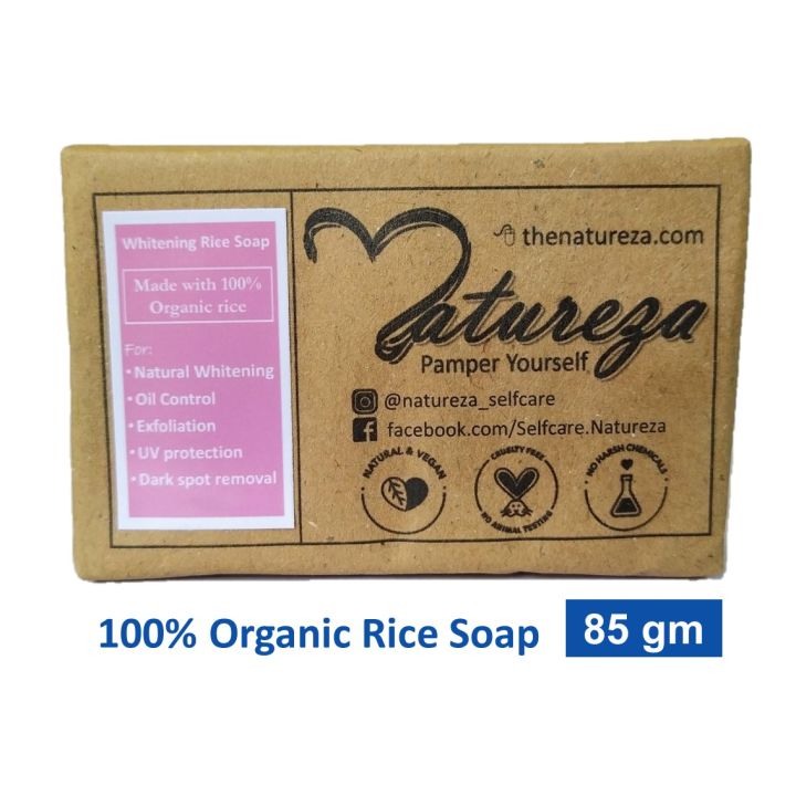 Natureza Whitening Rice Scrub organic Soap Herbal Natural 85g | Daraz.pk