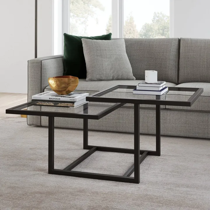 First Story Coffee Table - Wide Square Modern Center Table Set for ...