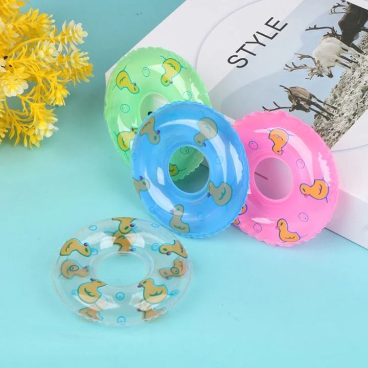 Cute PVC Dollhouse Miniature Swimming Ring Dolls Accessories Inflatable ...