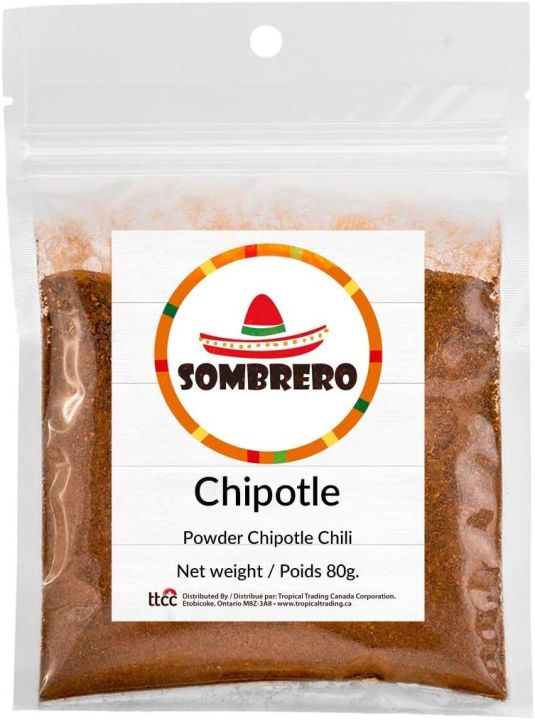 Dried Chipotle Chili Powder 80gr by Sombrero. Medium-high Heat and ...