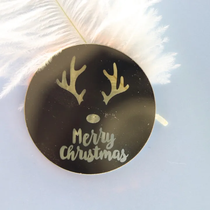 Acrylic Cupcake Toppers Happy Birthday Cake Disc Mirror Acrylic Cake ...