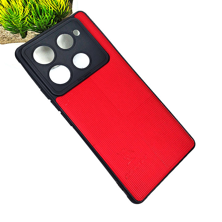 Infinix Note 40 Pro 4G|5G Canary Logo Dotted Leather Back Case (Red ...