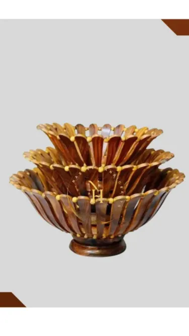 Fruit Basket Set Pak Handmade Wooden Fruit Basket Set of 3 in one small ...