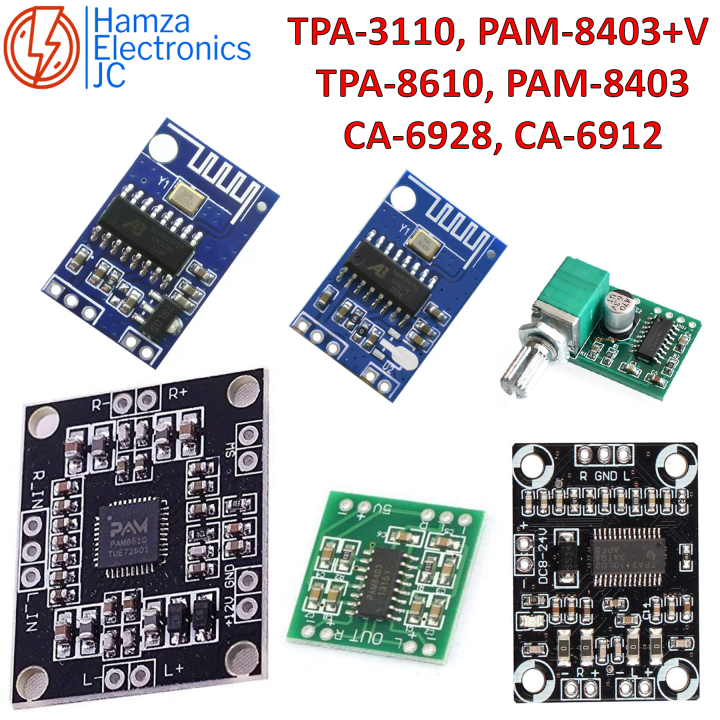 TPA-8610, TPA-3110, PAM-8403+V, CA-6928, CA-6912 Amplifier Bluetooth ...