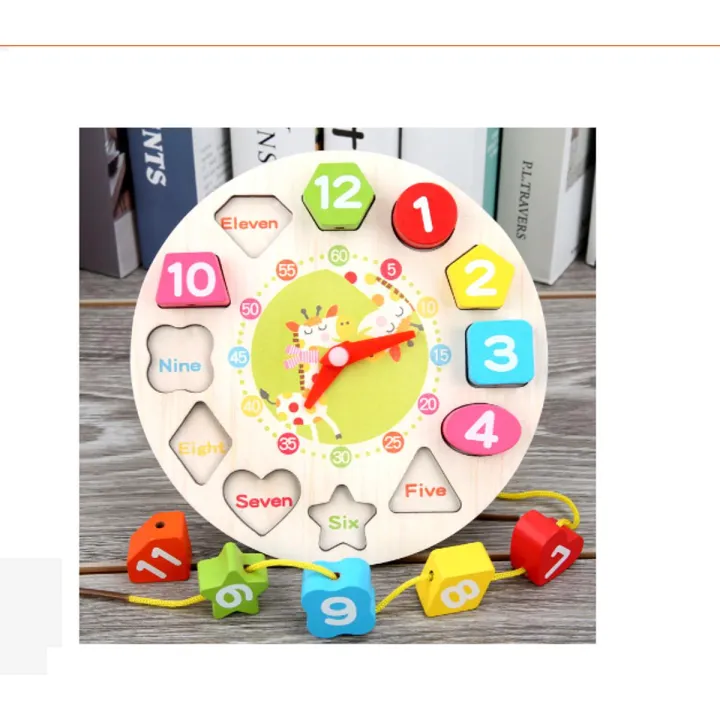 Clock for Kids Game Number Clock Wooden Toys Seton clock Children's ...