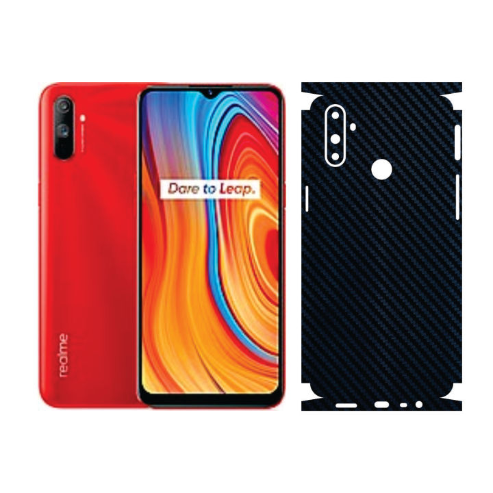 Realme C3 Back Paper 360 Carbon Black Sheet Anti-stain Full Covering ...
