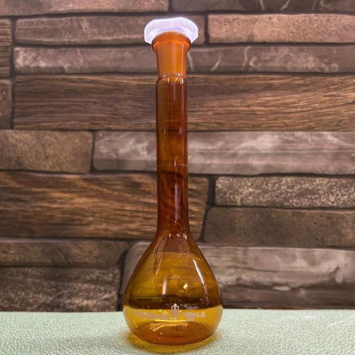 Volumetric Flask, 100ml - Amber - Fitted with 14/23 Polypropylene ...