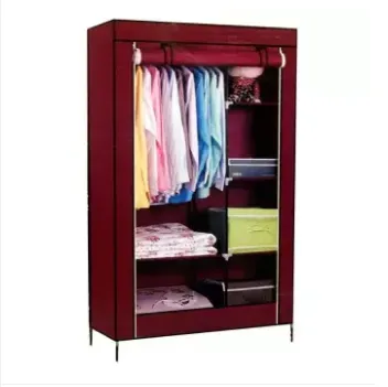 2 Door Storage Wardrobe Foldable and Movable Cloth/Fabric Wardrobe with ...
