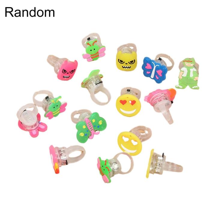 Cartoon Bear Flower Butterfly LED Ring Flashing Adjustable Kids Gift ...