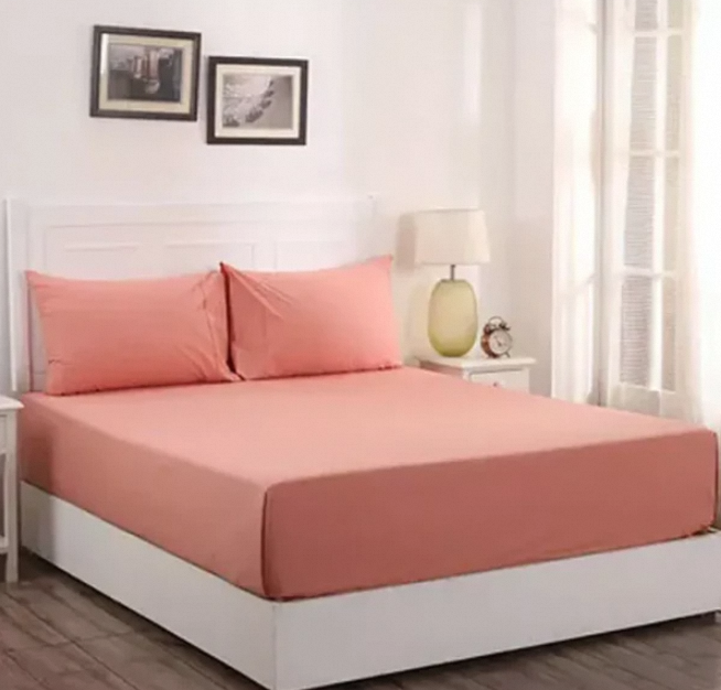 Jersey Fitted Sheet With Pillow Covers – 100% Cotton Stretchable Bed ...