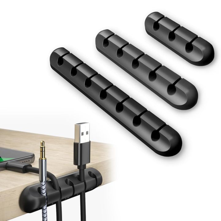 Data Cable Holder Car Cable Organizer Perforation-Free Desktop Charging ...