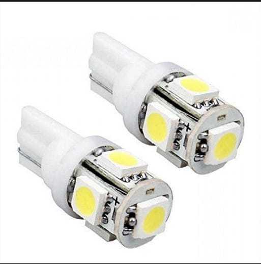 Pack of 2 SMD Five White LED Parking Bulb Light Universal For All Cars ...