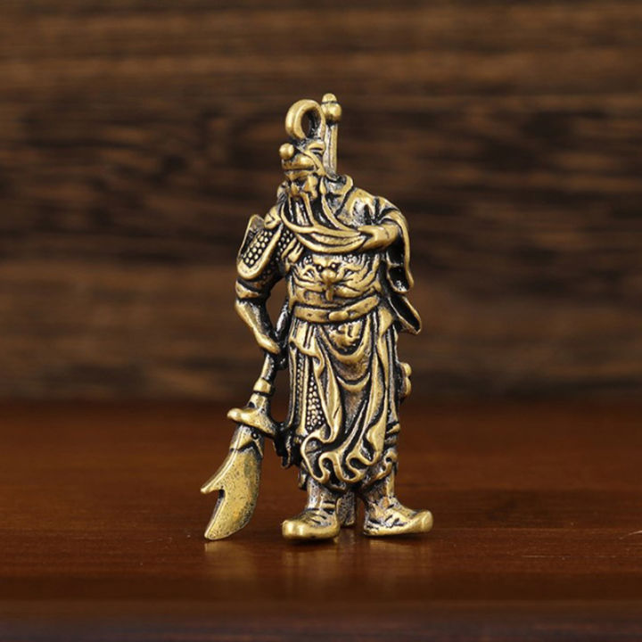 Solid Pure Copper Guan Gong Knife Sword Car Keychain Pendants Luggage ...