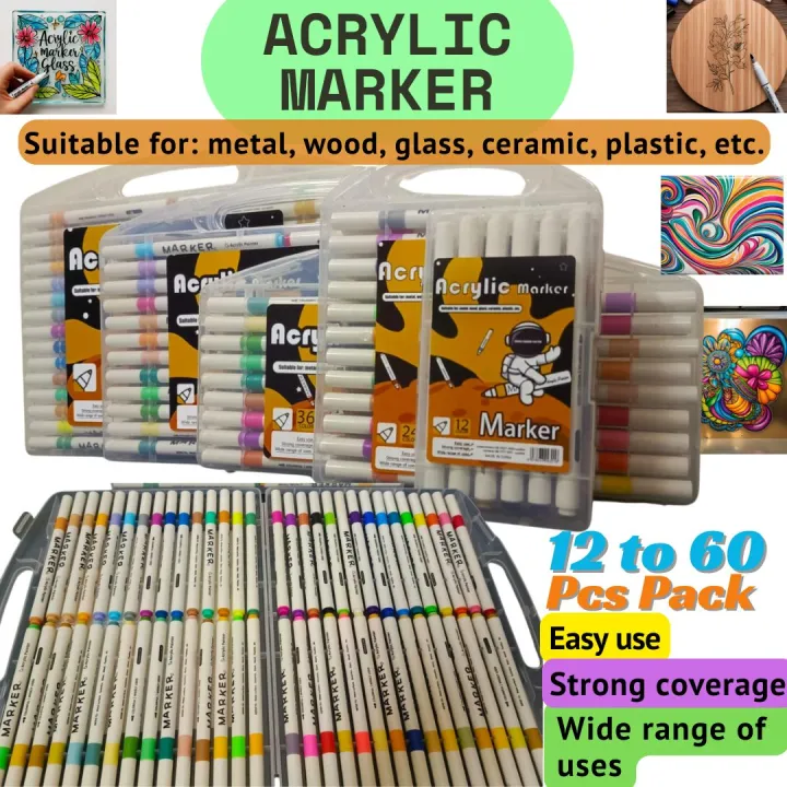 12-80 Color Acrylic Marker Set – Multi-Surface Art & Craft Pens Vibrant ...