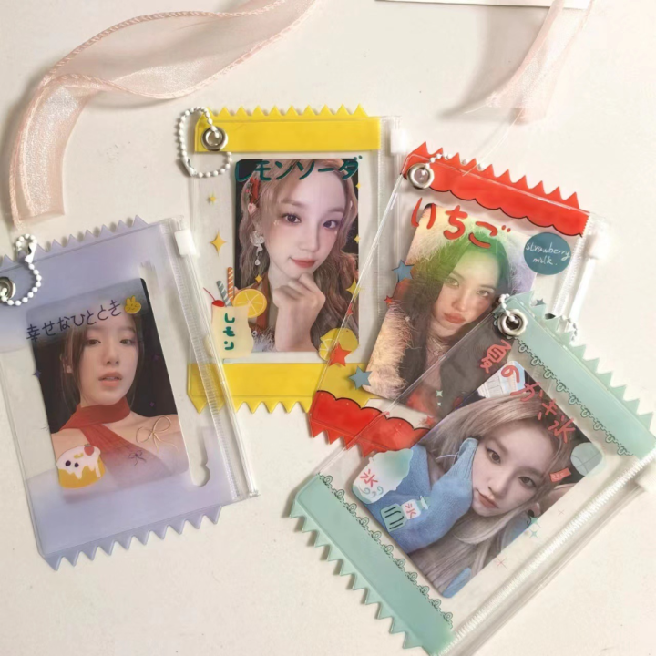 Transparent Material Photocard Holder Vibrant ID Cover Card Sleeve ...