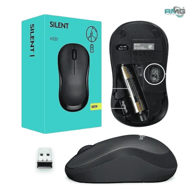 RMG TRADERS M220 Wireless Mouse – 1000 DPI 2.4GHz Mice with USB ...