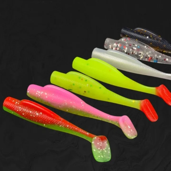 New lure soft bait TPR floating water T tail 6/8cm set combination 8 ...
