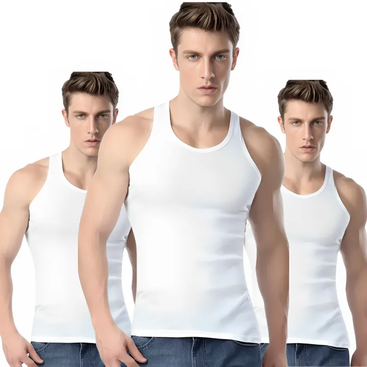 Pack of 1 and 3 Imported Cotton Vest for Men, Sleeveless Tank Top for ...