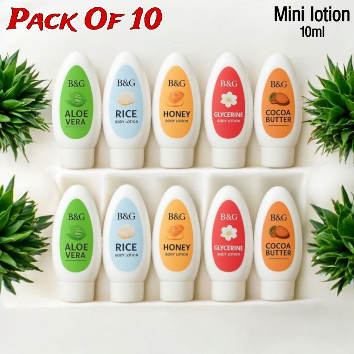 Pack of 10 Portable Mini Body Lotion 10ml - Travel Lotion Set with ...