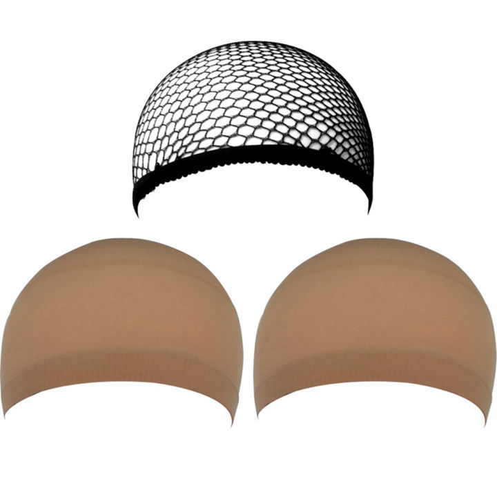 3Pcs Fashion Women Nylon High Elasticity Stocking Mesh Wig Caps Hats ...
