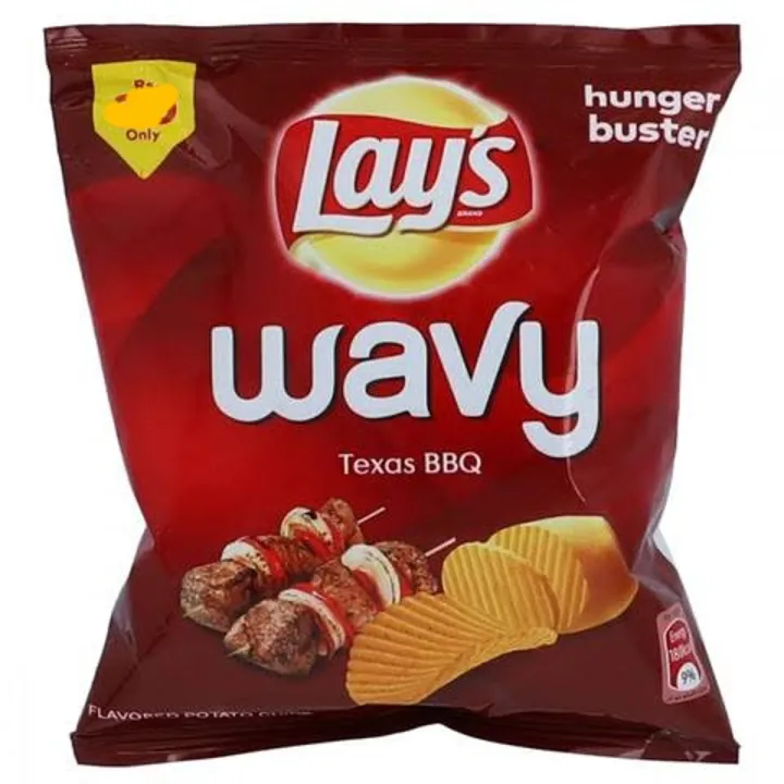 Lays Wavy Texas &BBQ Flavour 40 Rs pack 6 pcs | Daraz.pk