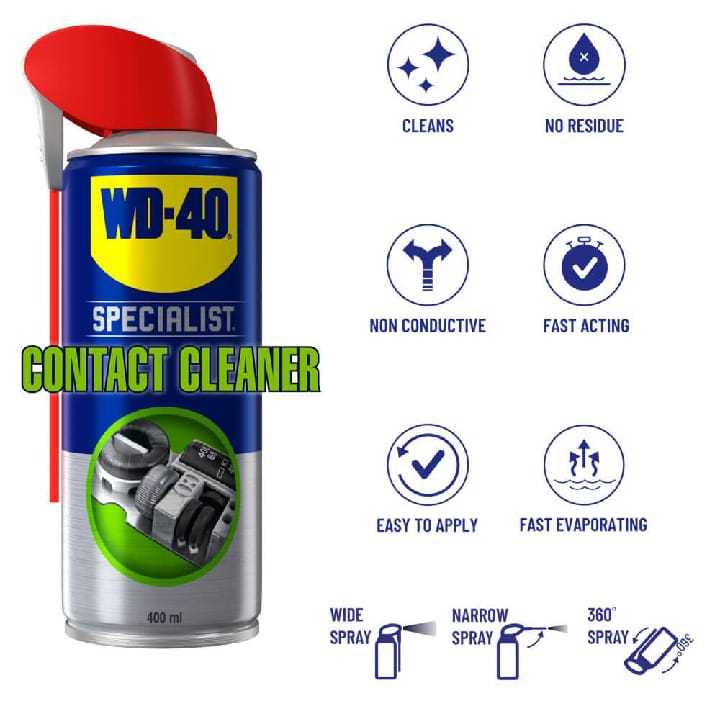 "WD40" Fast Drying Contact Cleaner with Smart Straw - 400ml Multi ...