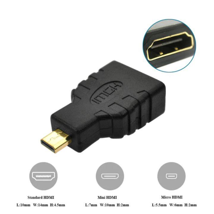 HDMI Micro to HDMI Adapter Gold-Plated 1080P Male To Standard Female ...