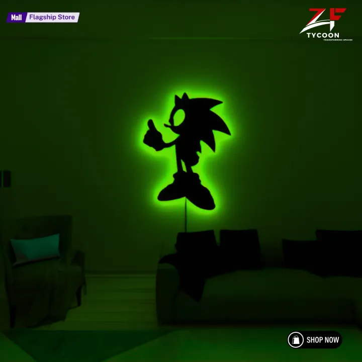 ZF Sonic RGB Sign, Sonic Wooden 7mm Zrk Imported Sheet Backlight Lamp ...