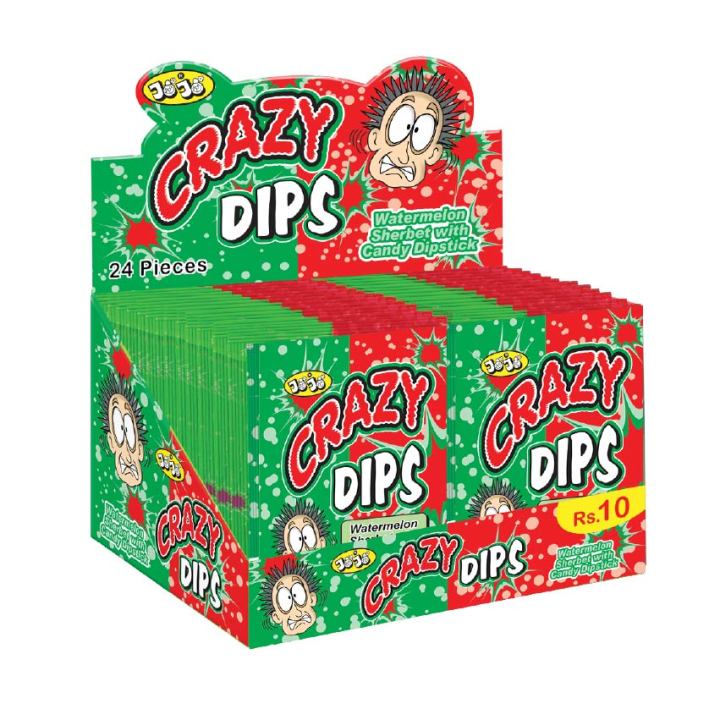 JoJo Crazy Dips (24 Pieces) with Candy Dipstick Rs.10 Watermelon | Daraz.pk