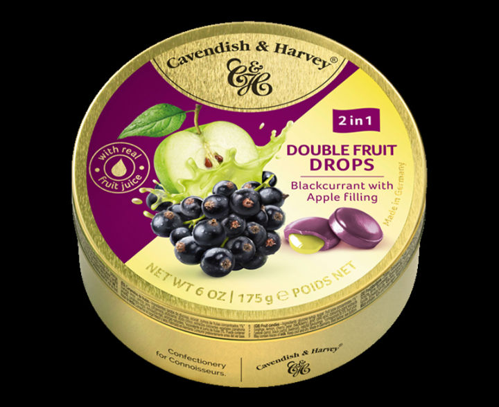 CAVENDISH&HARVEY BLACKCURRANT WITH APPLE FILLING DOUBLE FRUIT DROPS ...