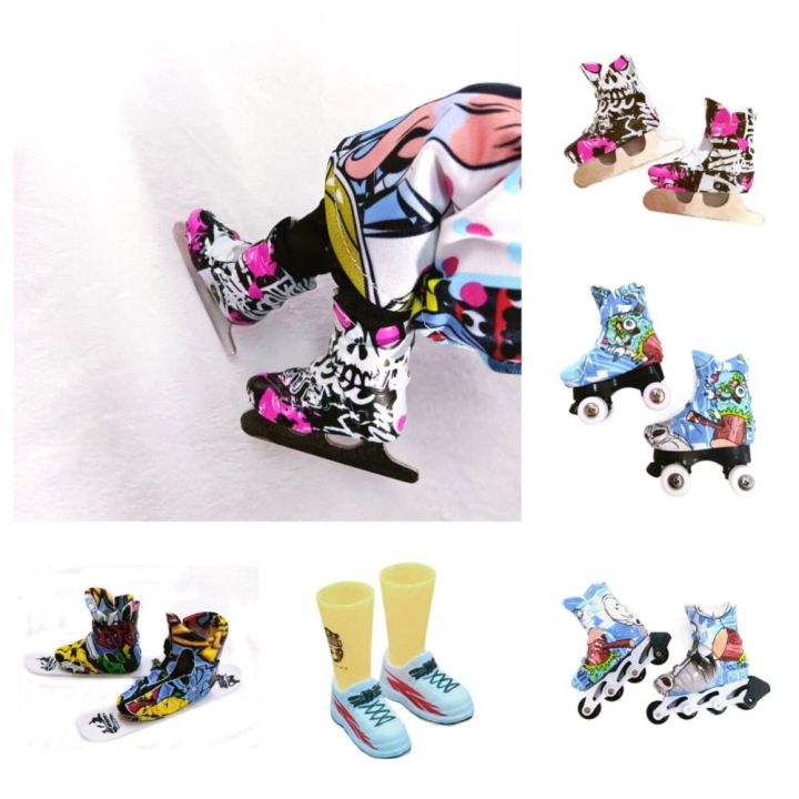 Parent-child Mini Roller Skates Toy Sneakers Sports Finger Shoe Mini ...