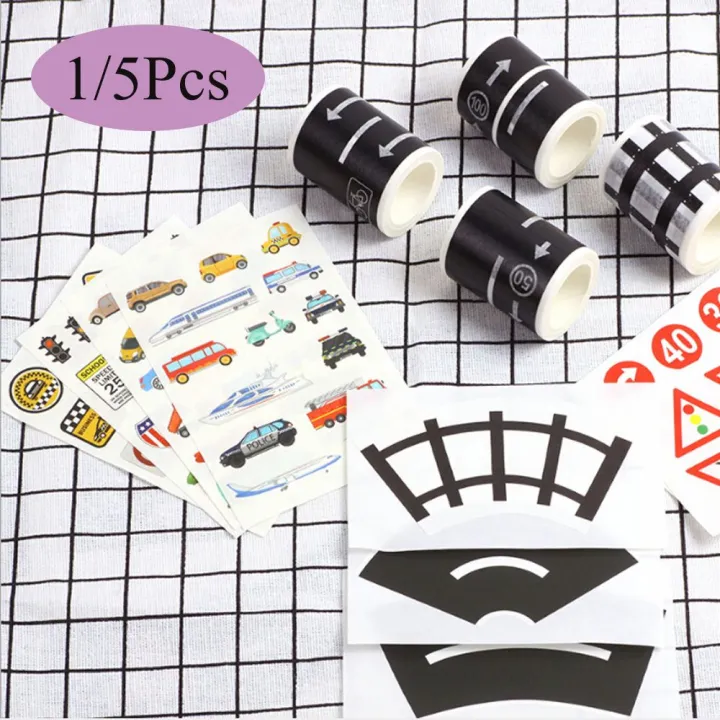 1/5Pcs DIY Intelligence Learning Railway Road Tape Study Road Signs ...