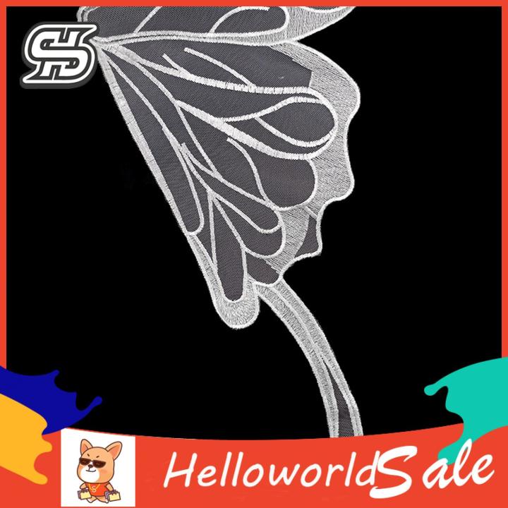 HelloWorld Lace Neckline Collars Butterfly Wing Design Embroidery Back ...