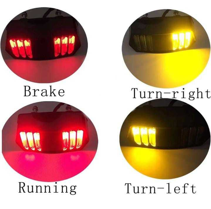 Universal Motorbike Back Light With Indicator DRL Audi Style | Daraz.pk