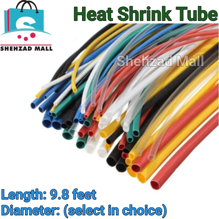 9.8 Feet/3 Meter Heat Shrink Tube Shrinkable Wire Wrap Cable Heatshrink Sleeve Multiple Sizes ...