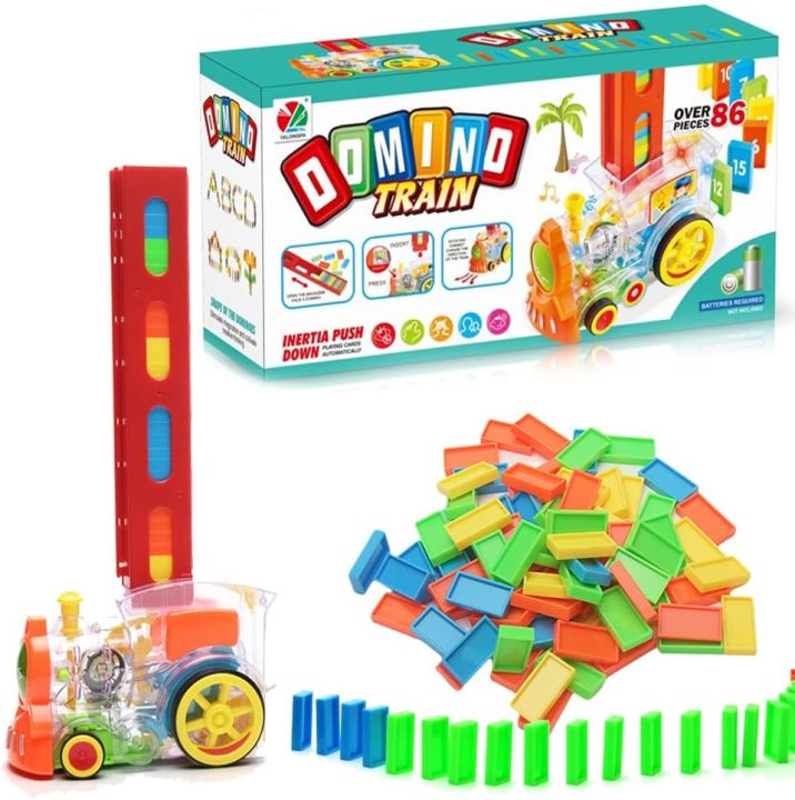 Automatic Domino Brick Laying Toy Train Domino Train, Domino Blocks Set ...