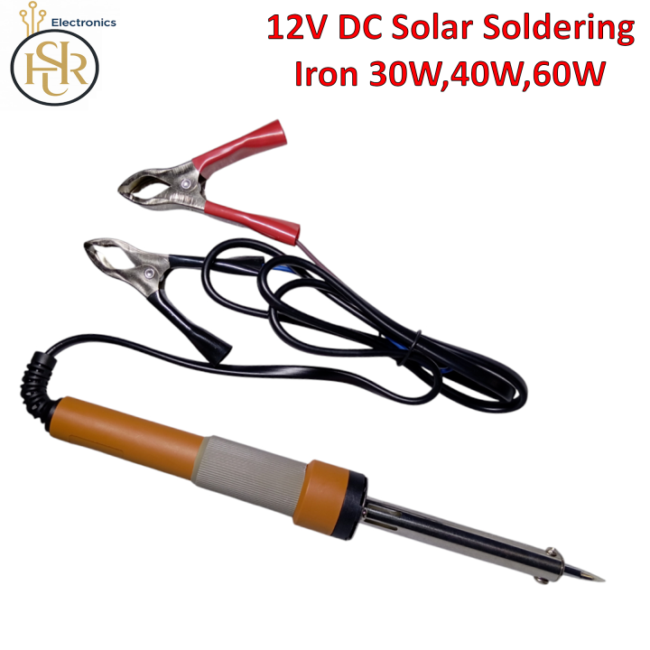 12V DC Soldering Iron 30W 40W 60W Use Solar, Battery, Adopter Premium ...
