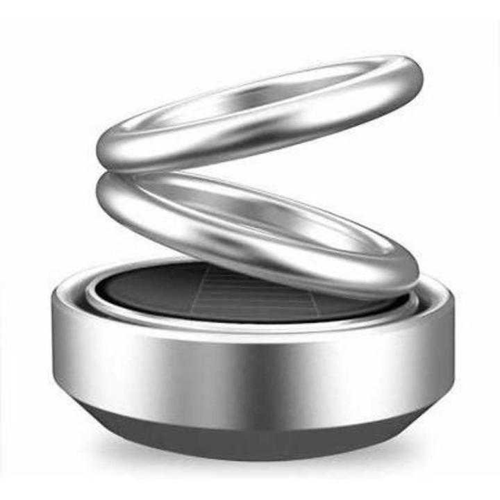 SILVER Spiral Double Ring Rotating Car Perfume - Solar Operated - Solar ...