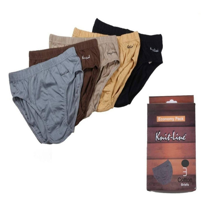 Knitline Economy Men'S Underwear - Pack Of 3 High-Quality Cotton ...