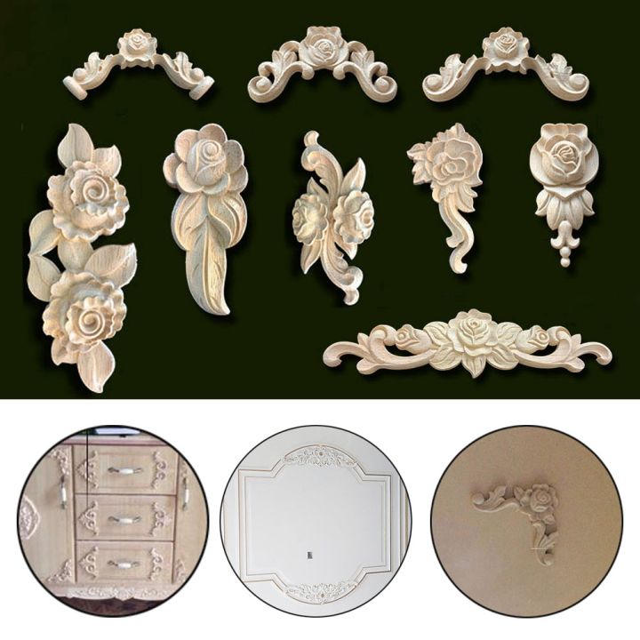 Multi-styles European Wall Door Wood Carved Corner Appliques Frame ...