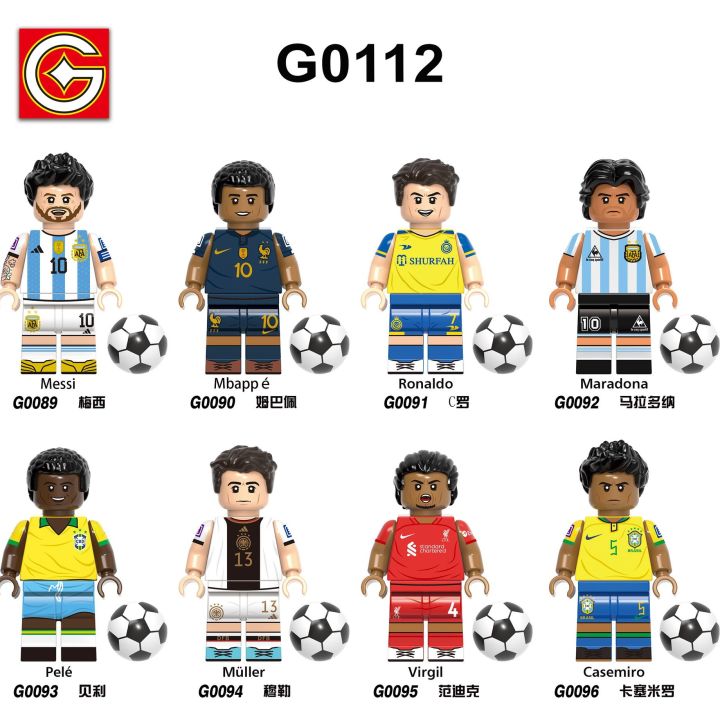 8pcs/set FIFA World Cup Figures Building Blocks Ronaldo Messi Neymar ...