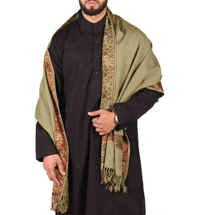 Khaki Baghdadi / Iraqi Style 4 Border Mufler / Dastaar For Him | Daraz.pk