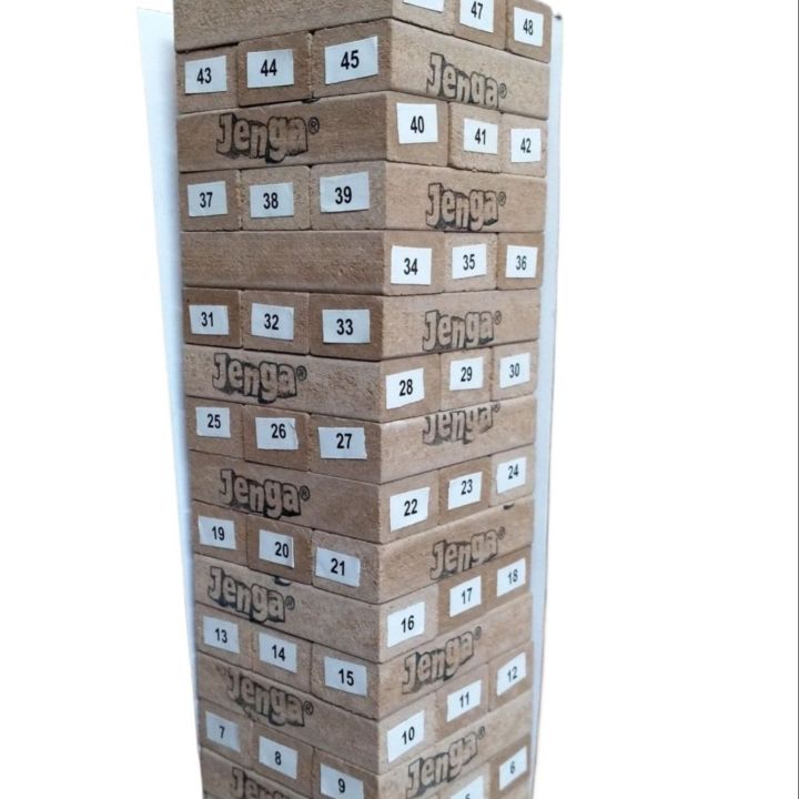 Jenga Game numbers Classic Jenga Tower Wooden Stacking for Kids & Adult ...