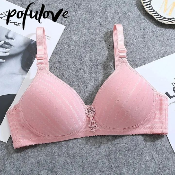 Plain Foam Padded Bras for Women adjustable Straps Non Wired Bra for ...