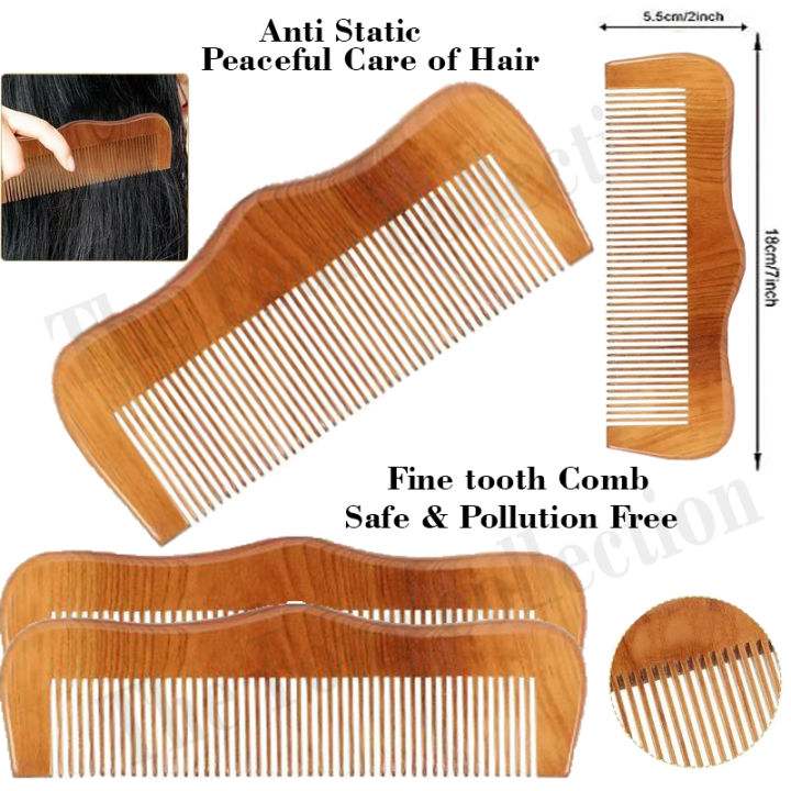 Wooden Comb(Kngi) for Hair Health, Anti-Static Anti Frizz Eco-Friendly ...
