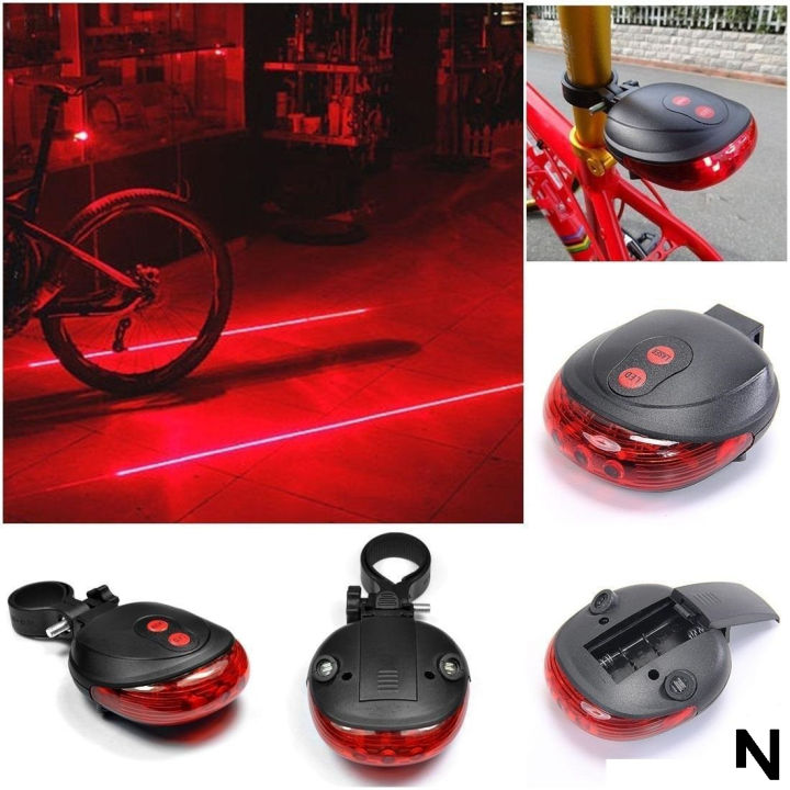 Bicycle 2 Laser light and 5 LED Flashing Lamp Rear Cycling Bicycle Tail ...