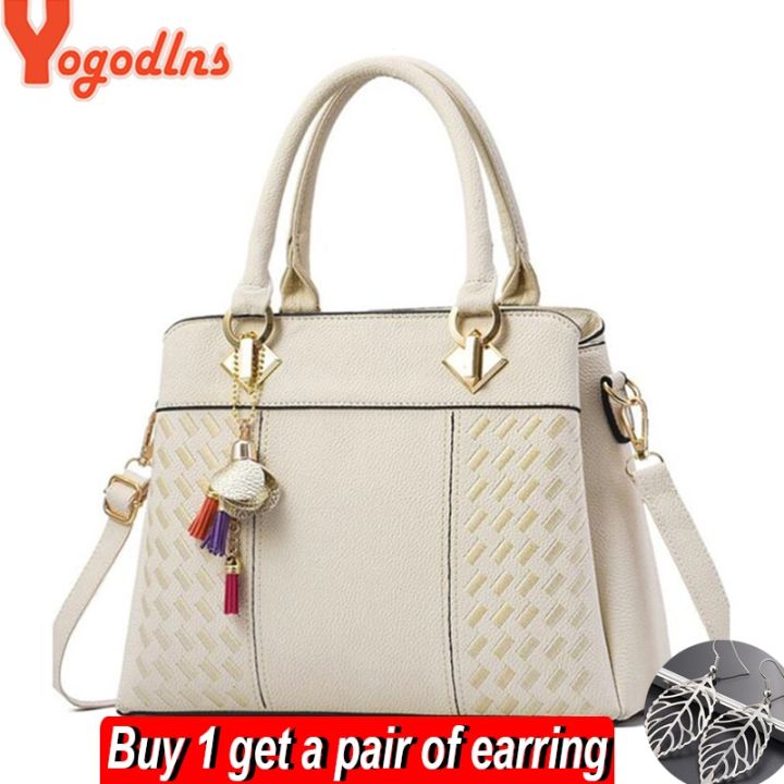 Yogodlns Fashion Women Handbags Tassel PU Leather Totes Bag Top-handle ...